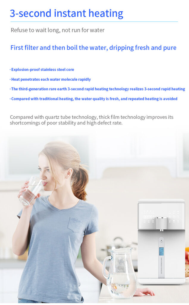 3 seconds fast hot water machine, hot and cold RO hydrogen water ...